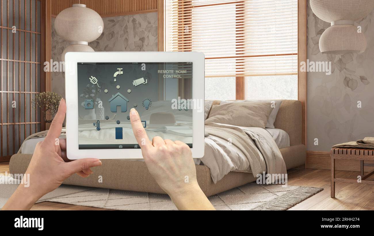 Smart remote home control system on a digital tablet. Device with app ...