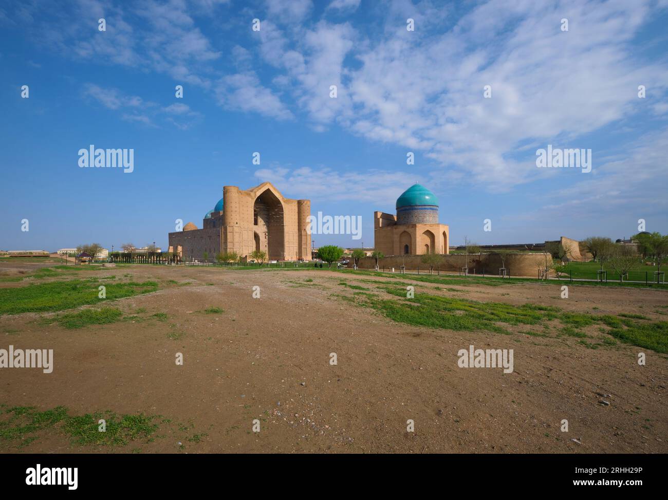 View from a nearby empty field with the Rabia Sultan Begum mausoleum ...