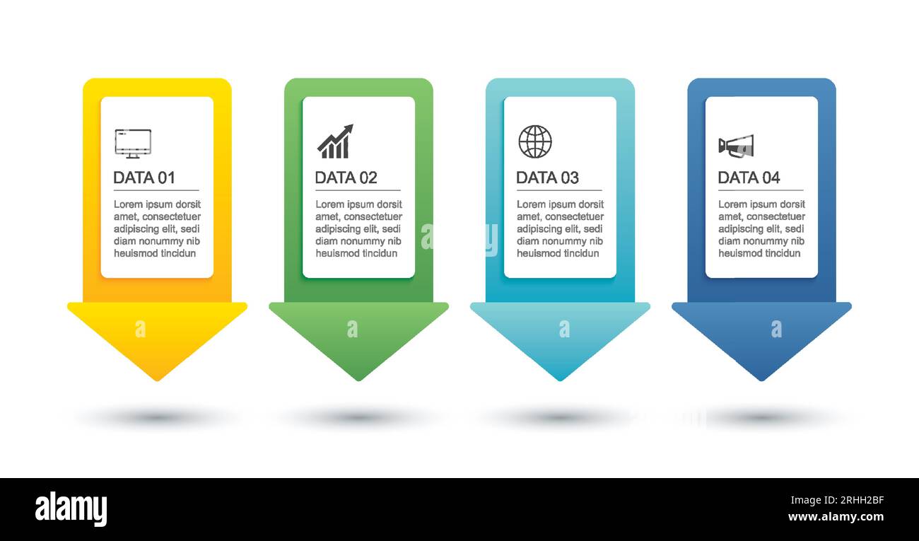 4 data infographics arrow template. Vector illustration abstract ...