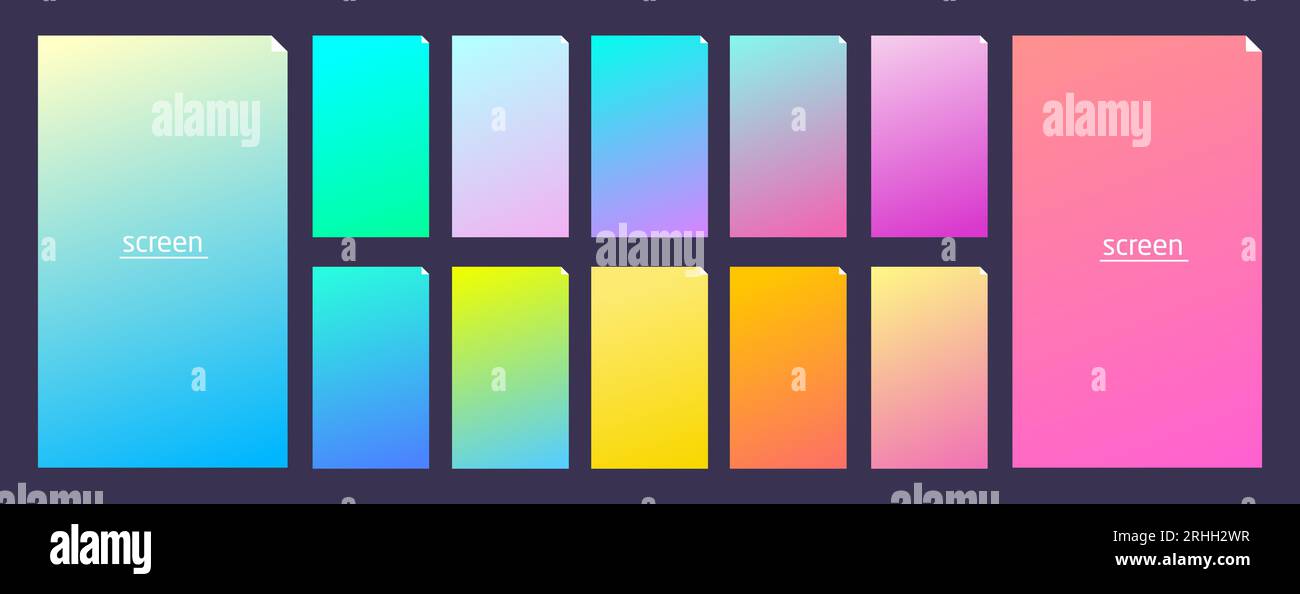 Soft pastel gradient smooth and vibrant color background set for ...