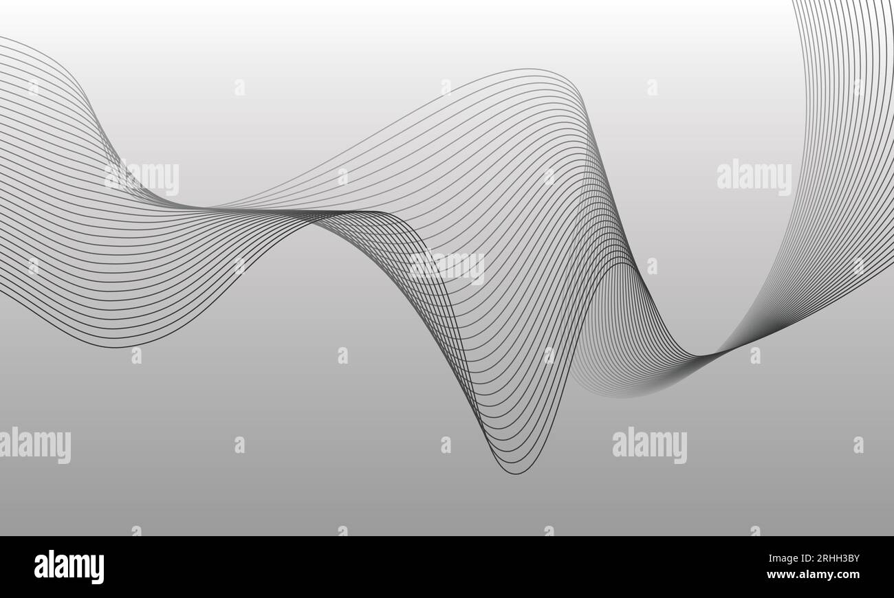 simple white abstract background with dynamic wavy lines Stock Vector ...