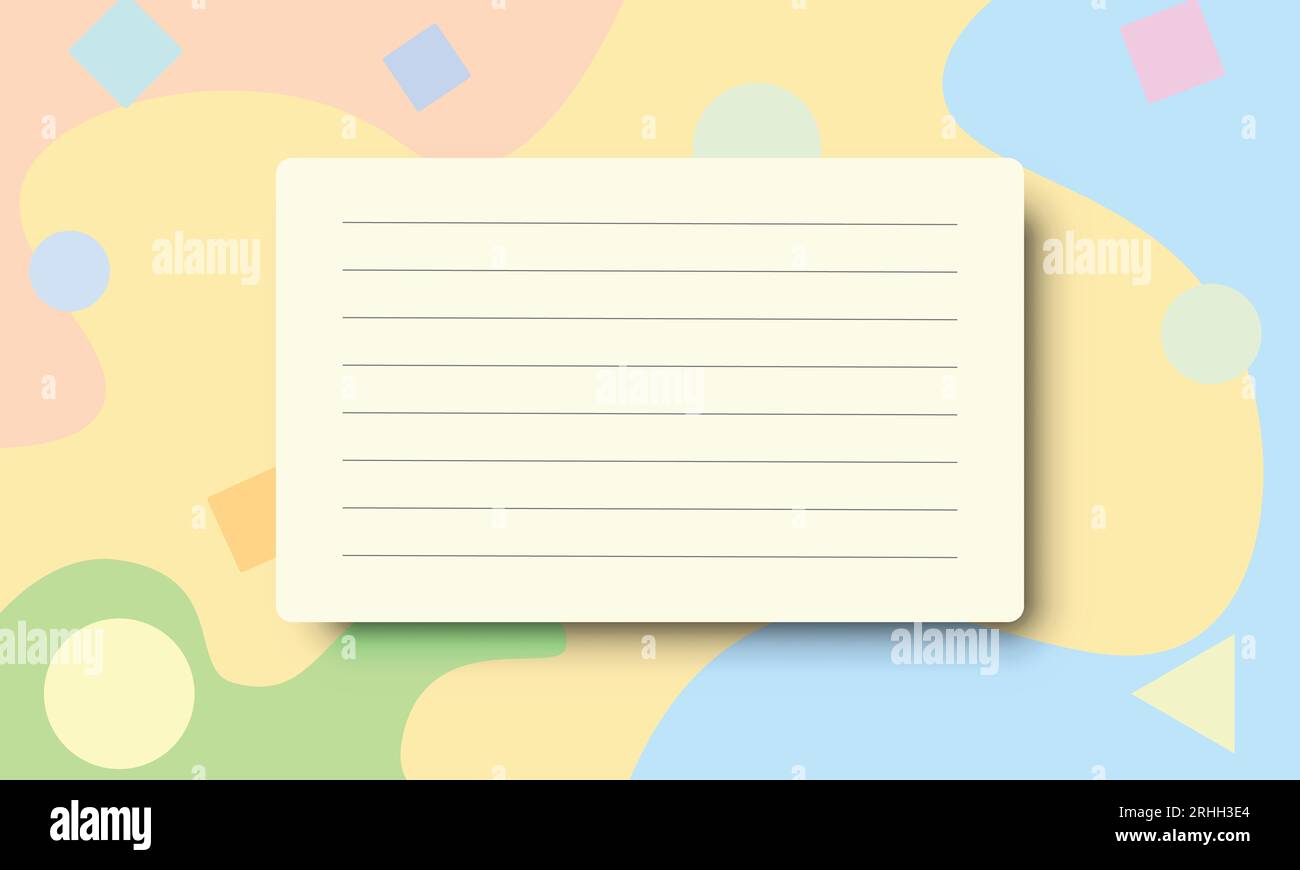 blank paper sheet background design with lines set in pastel colorful ...