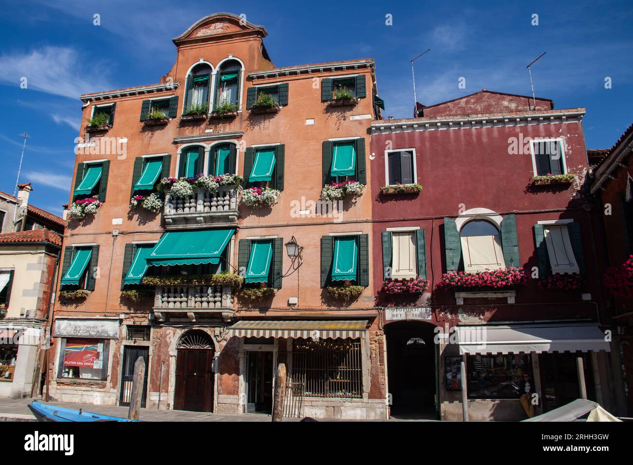 Channels and buildings around in Murano, Venice, Italy. Murano if world ...