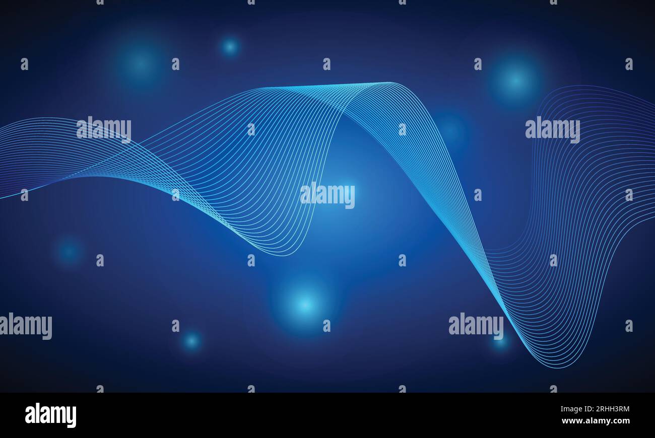 blue color gradient modern abstract background with wavy lines and ...