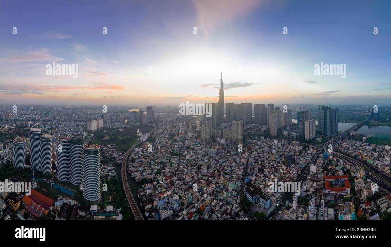 June 30, 2023: panoramic view of Landmark residential area, where 81 ...