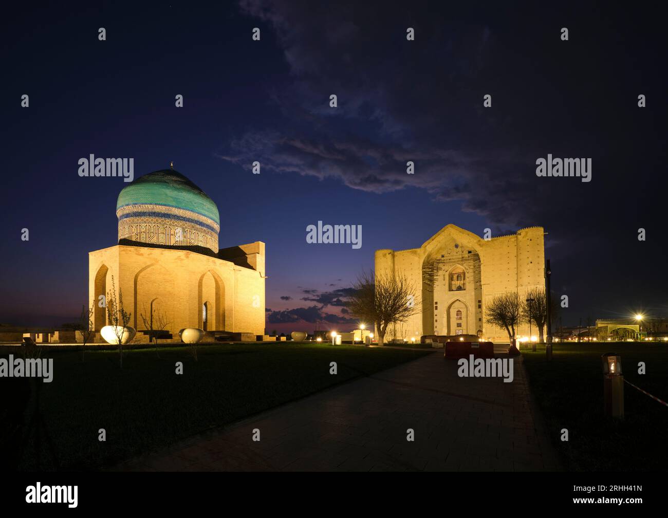 A night view from the fortress with the Rabia Sultan Begum mausoleum ...