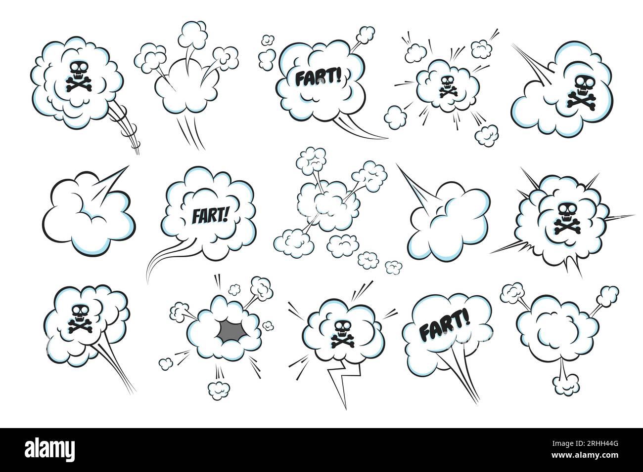 Smelling pop art comic book cartoon fart cloud flat style design vector ...