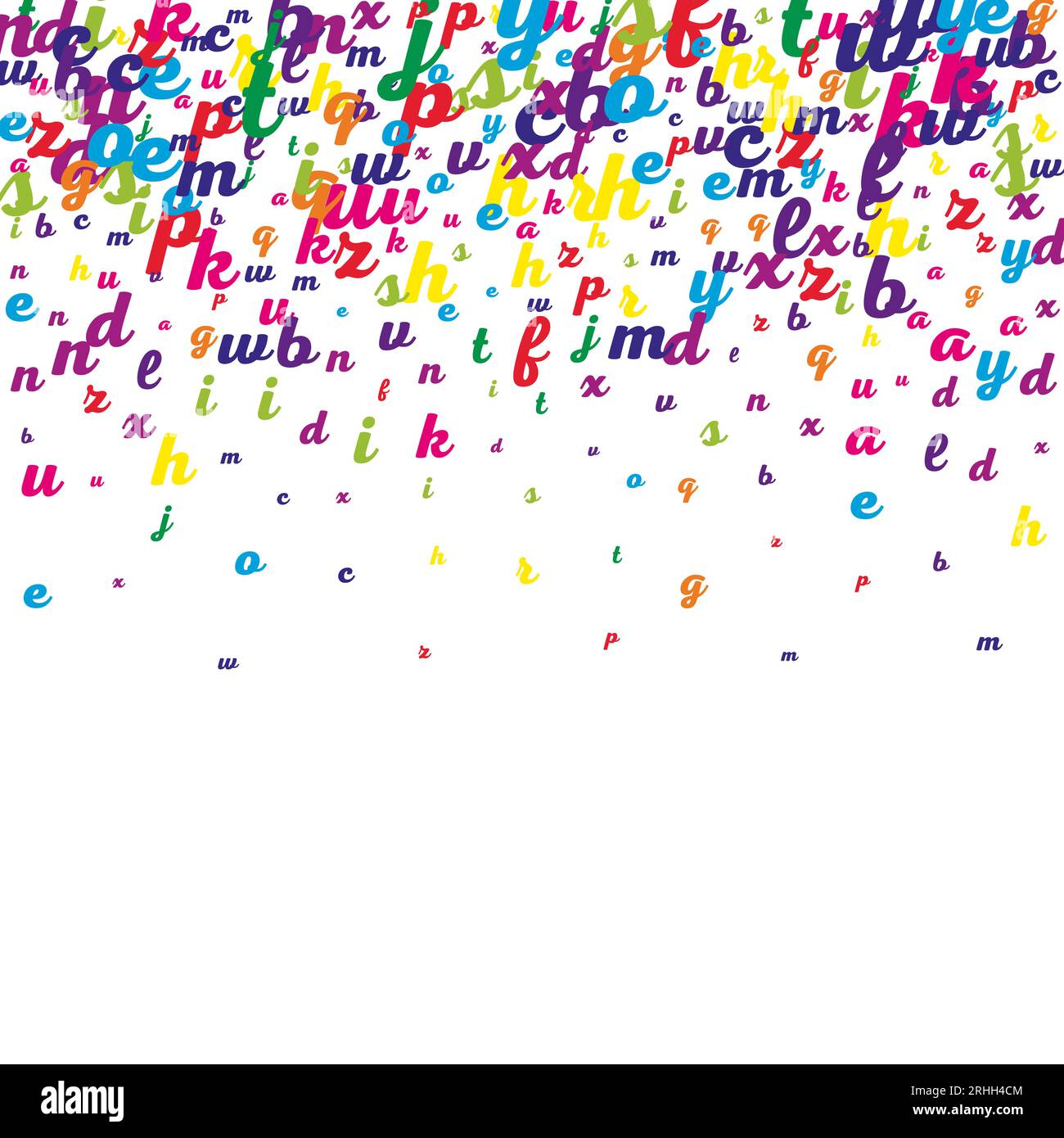 Concept of school background. Colorful childish falling letters of ...