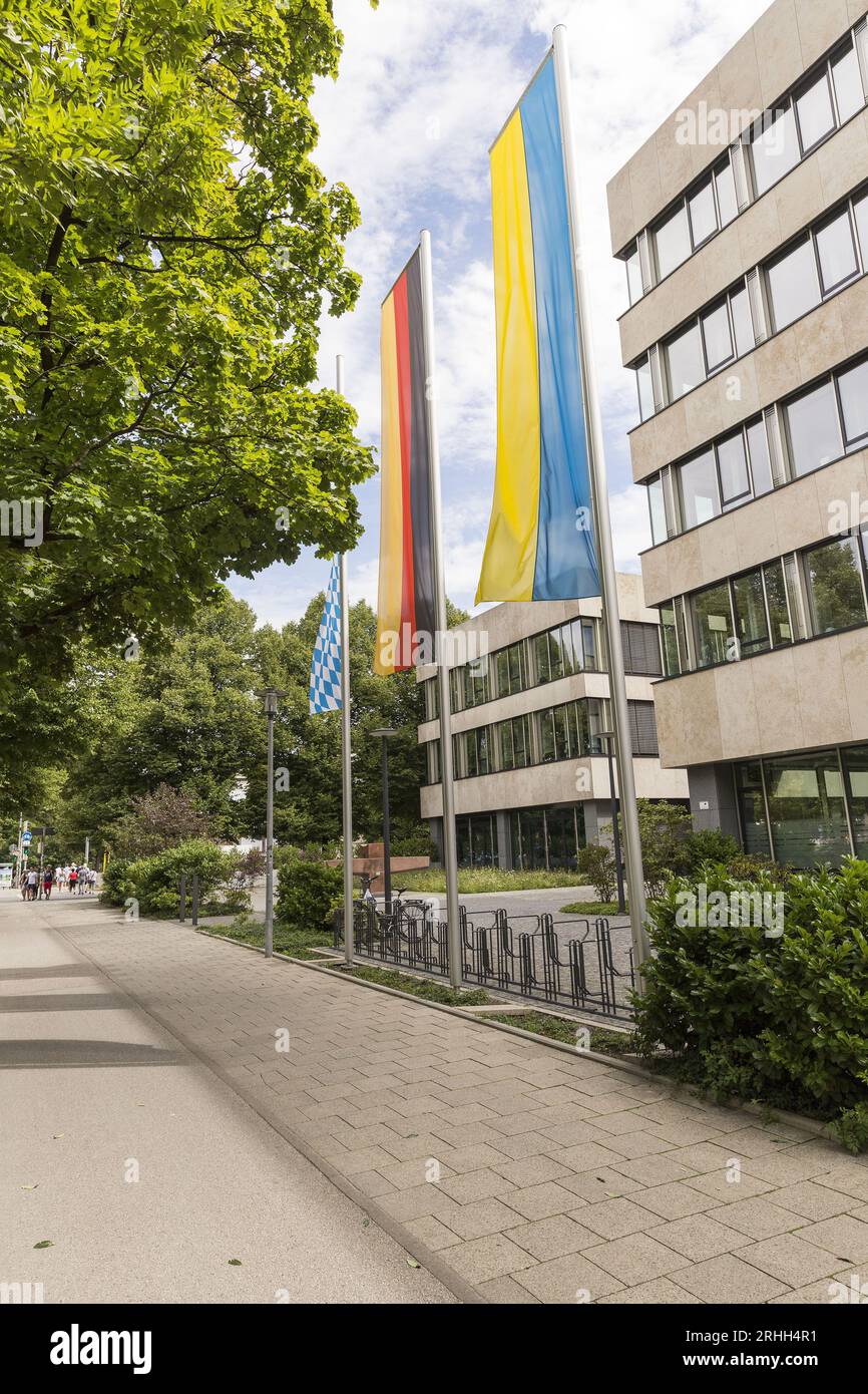 Ukrainian flag on city hi-res stock photography and images - Alamy