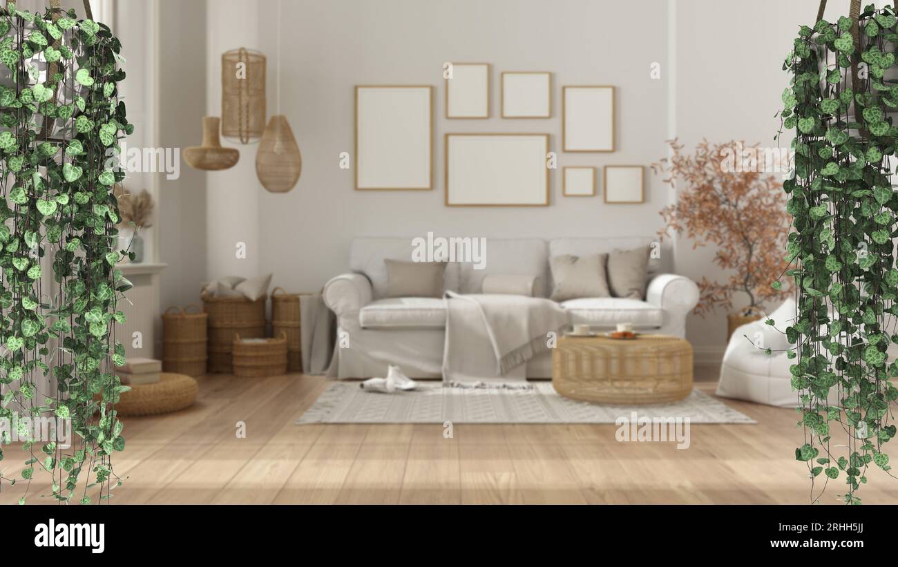 Jungle frame, biophilic concept idea interior design. Tropical leaves ...