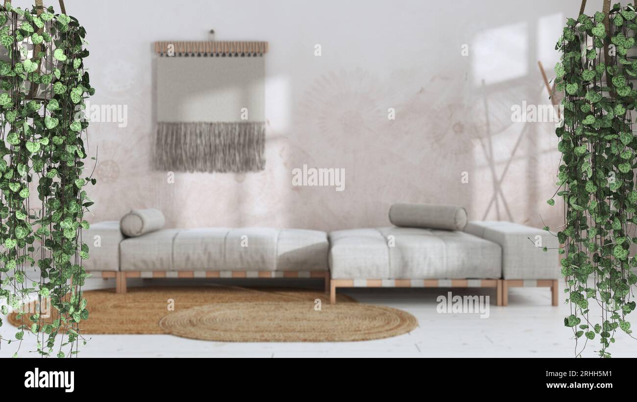 Jungle frame, biophilic concept idea interior design. Tropical leaves ...