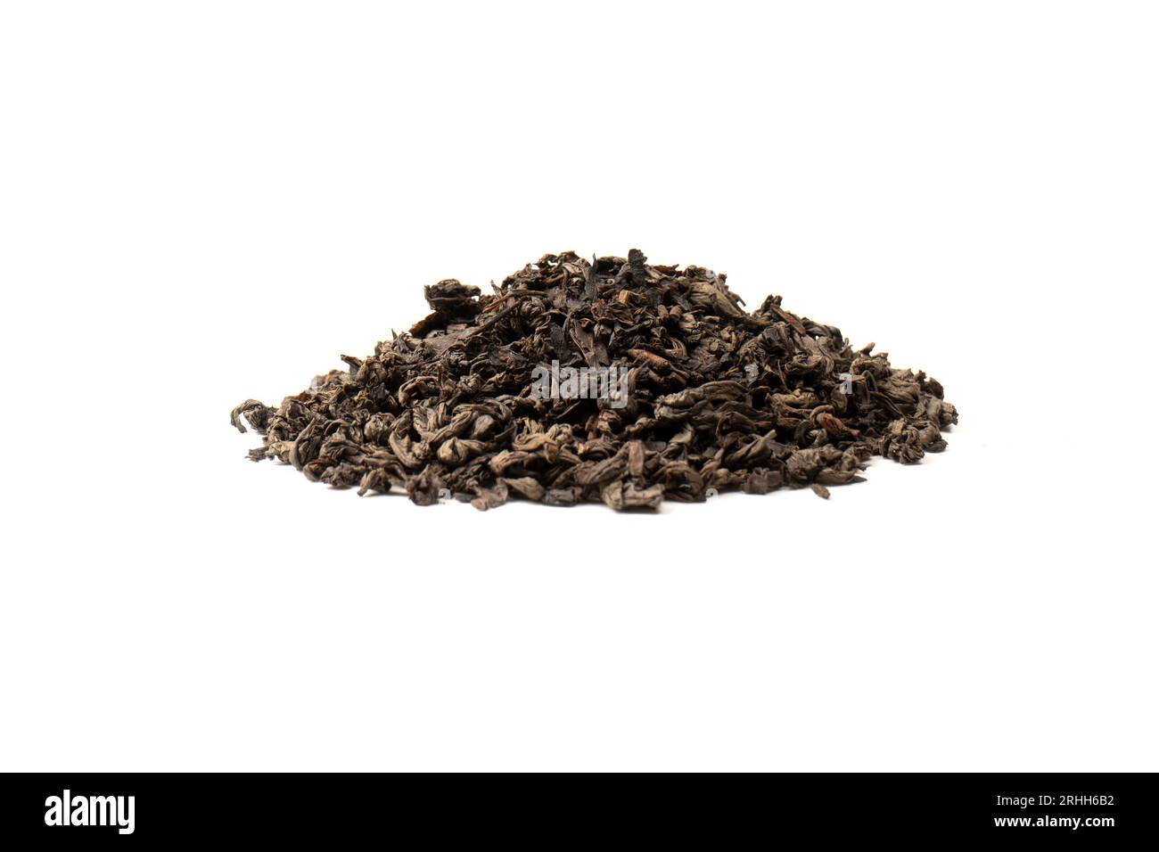 Dried tea leaves isolated on a white background. Top view Stock Photo ...