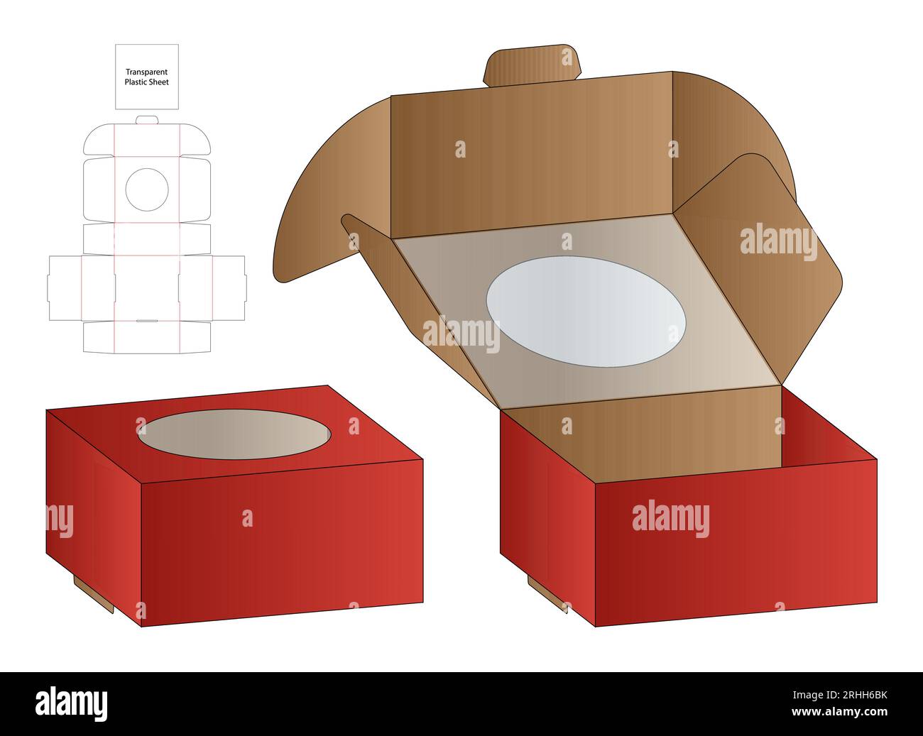 Box packaging die cut template design. 3d mock-up Stock Vector Image ...