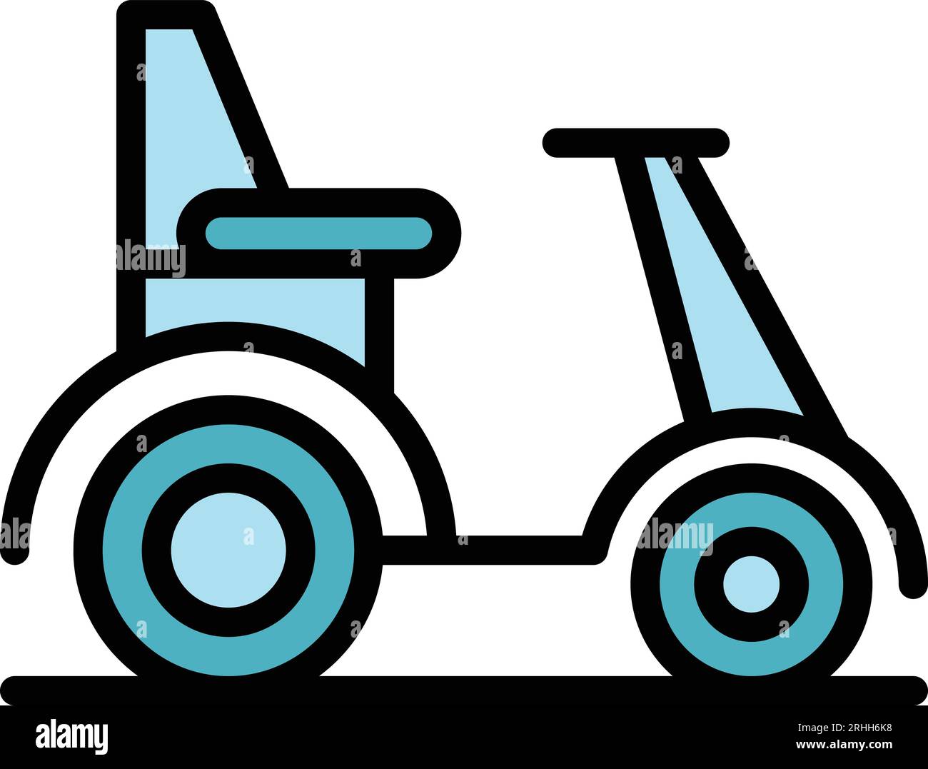 Old electric wheelchair icon outline vector. Motor vehicle. Chair ...