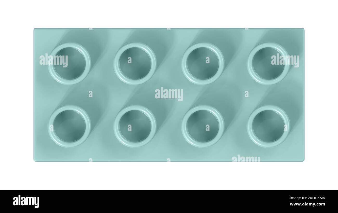 Eggshell Blue Lego Block Isolated on a White Background. Close Up View ...