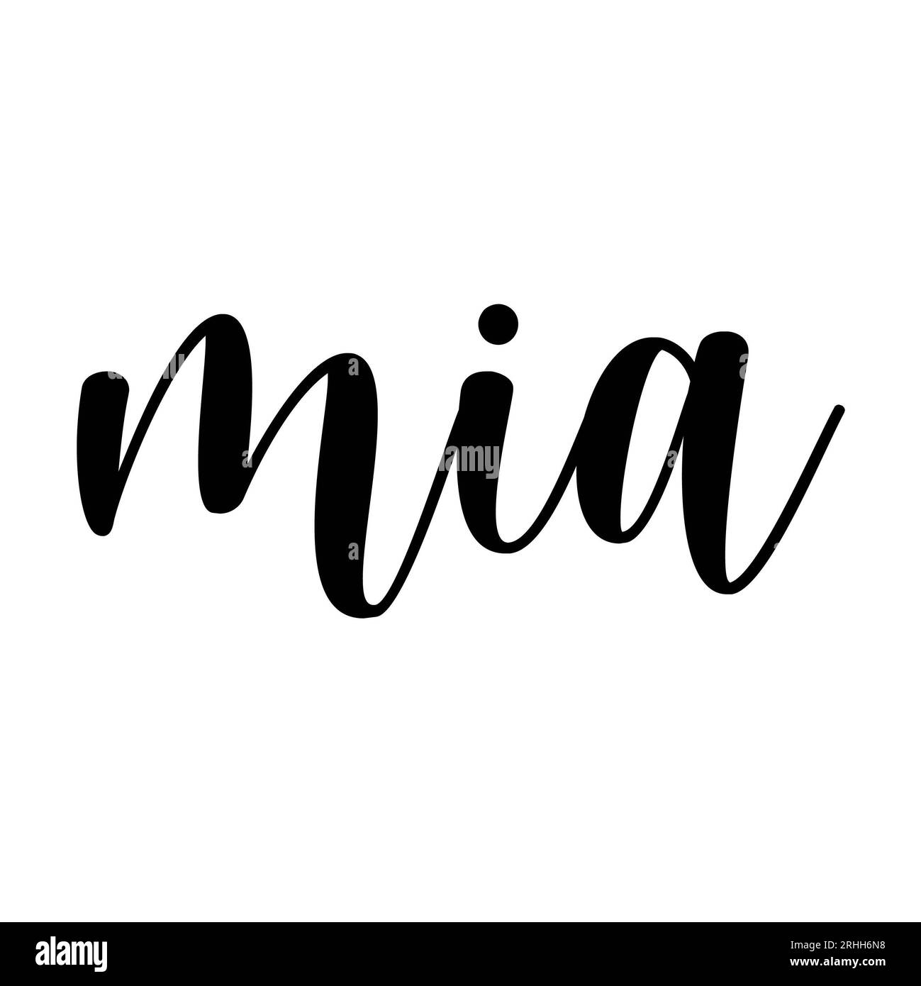Mia stylish artistic handwriting name on white background. Isolated ...