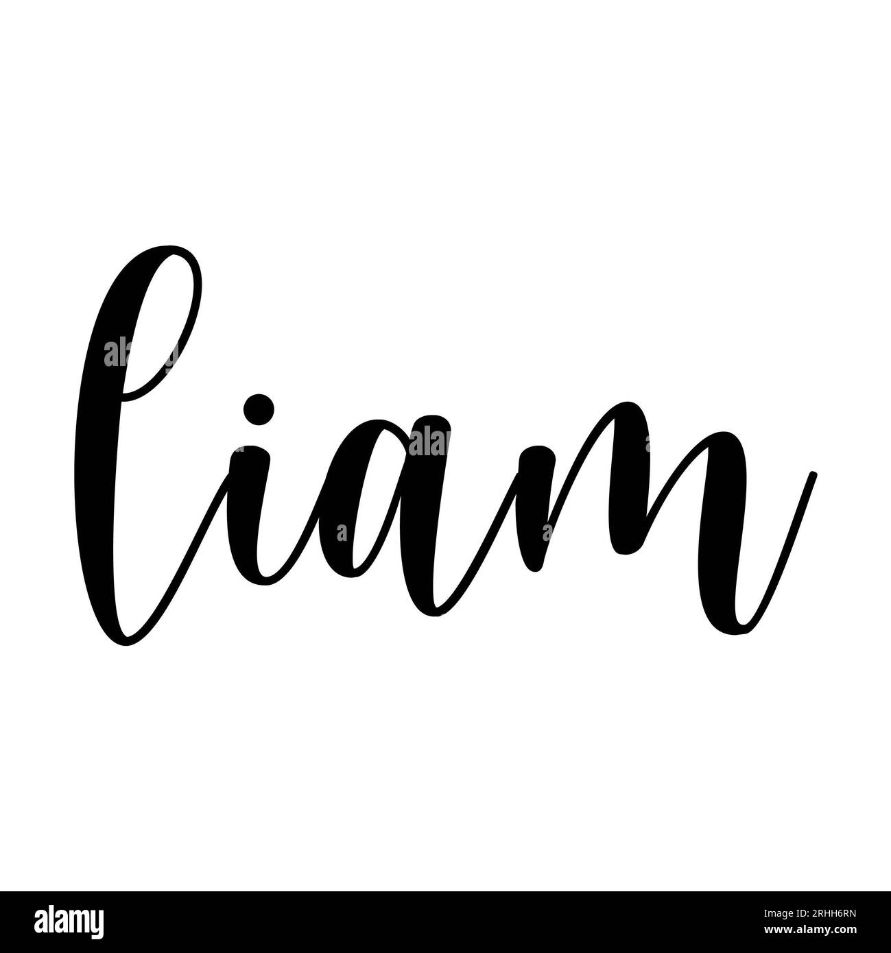 Liam stylish artistic handwriting name on white background. Isolated ...