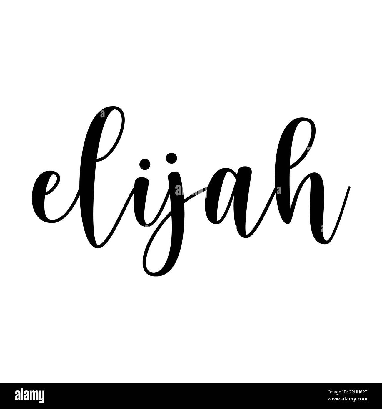 Elijah stylish artistic handwriting name on white background. Isolated ...