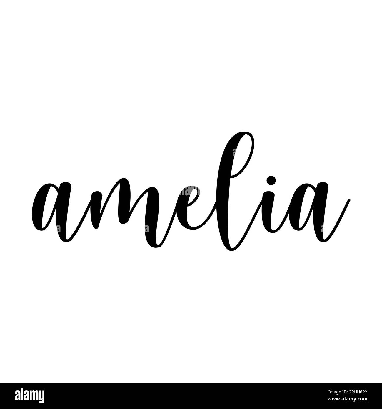 Amelia stylish artistic handwriting name on white background. Isolated ...