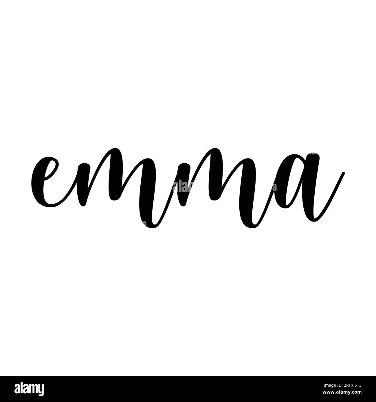 Emma stylish artistic handwriting name on white background. Isolated illustration Stock Photo ...