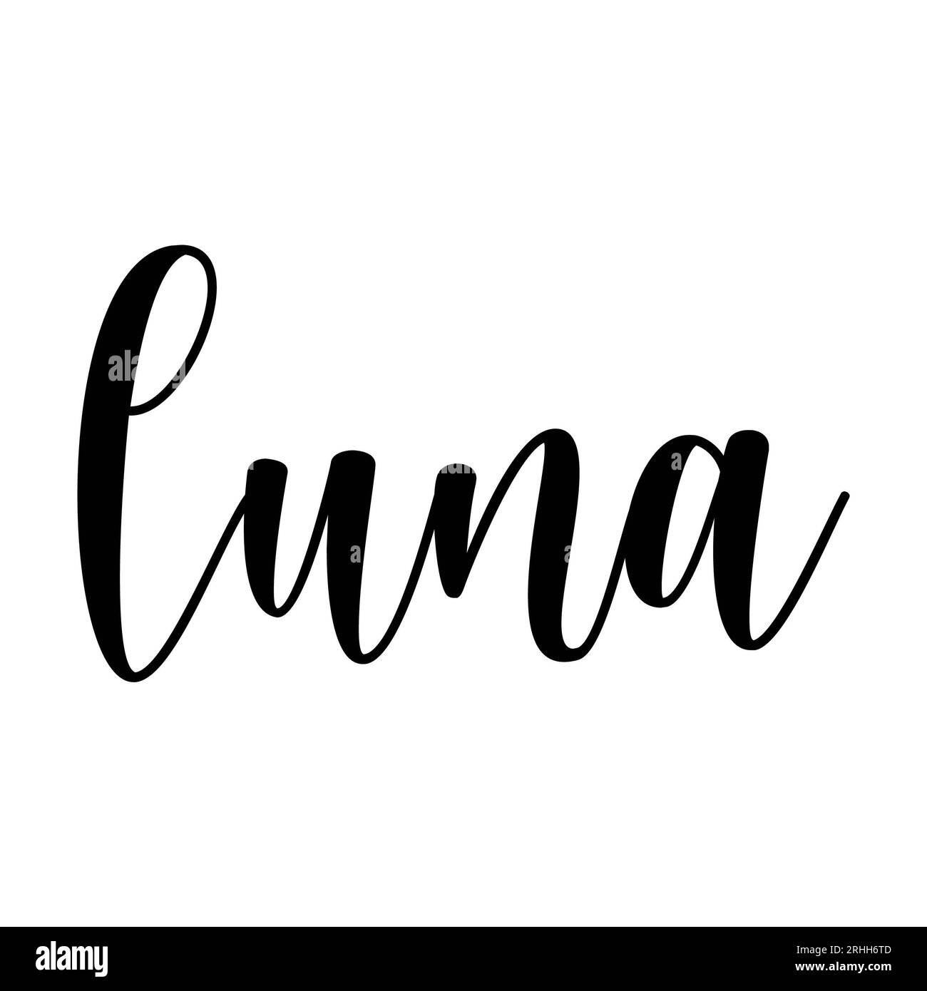 Luna stylish artistic handwriting name on white background. Isolated ...