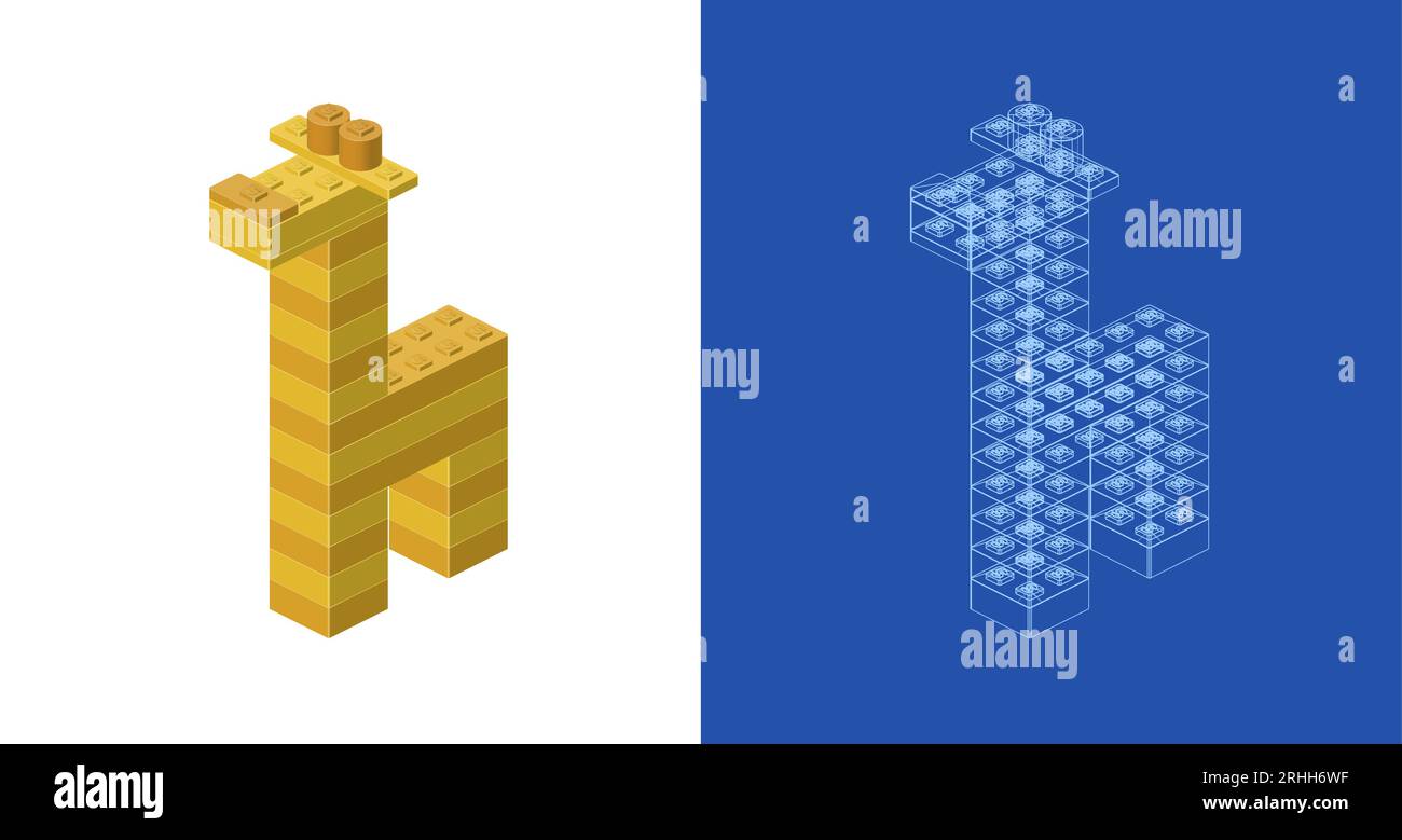 Concept with giraffe in isometric style for print and decoration ...