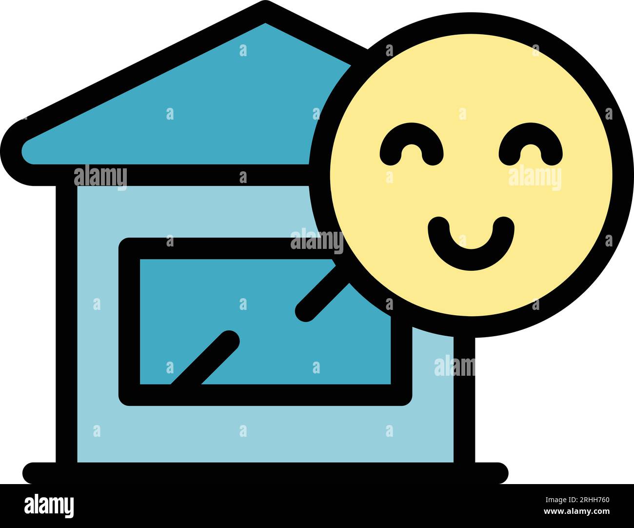 Social house icon outline vector. Home stay. Window safety color flat ...