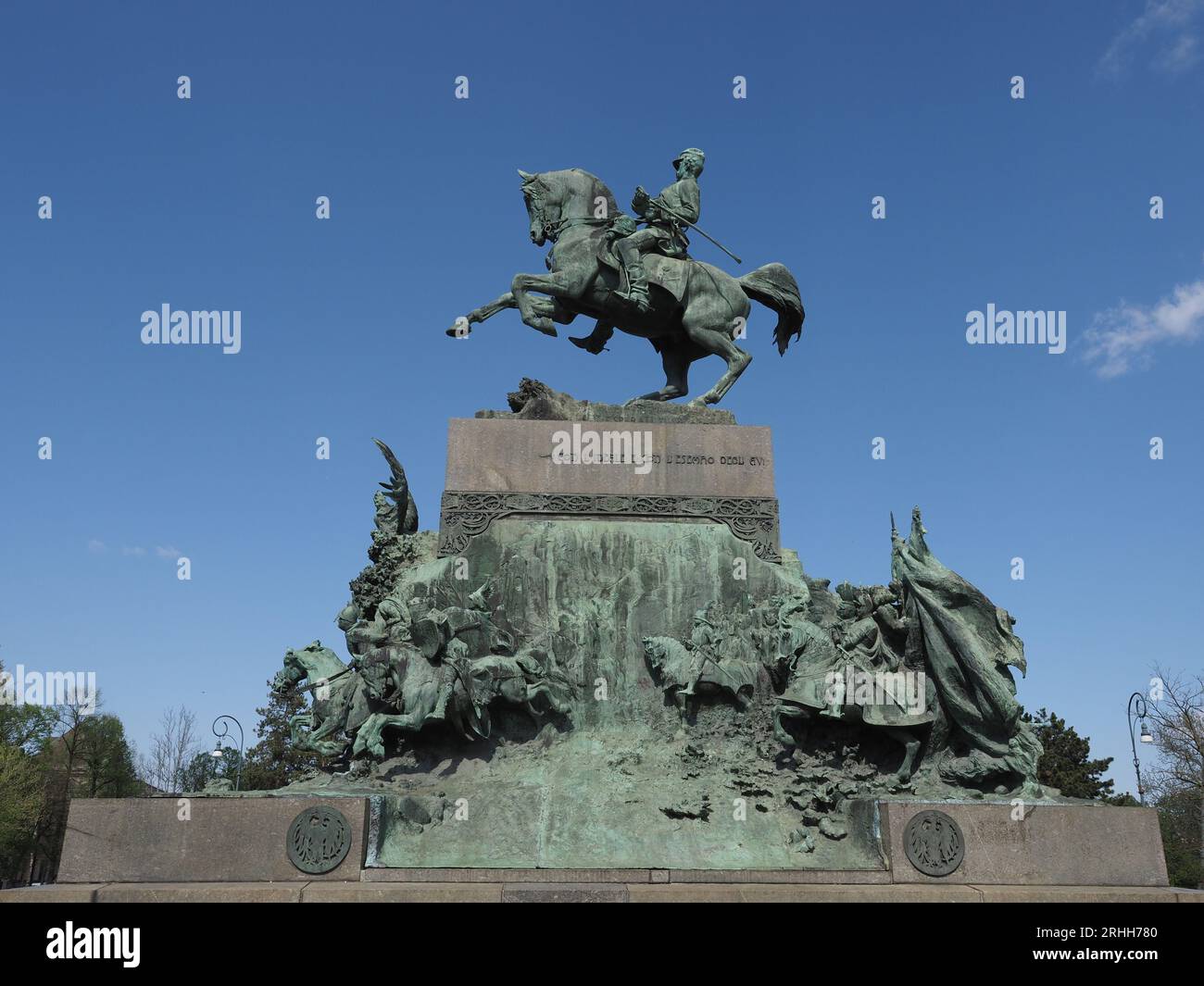 Amedeo di Savoia monument circa 1902 by sculptor Davide Calandra in Turin, Italy Stock Photo - Alamy