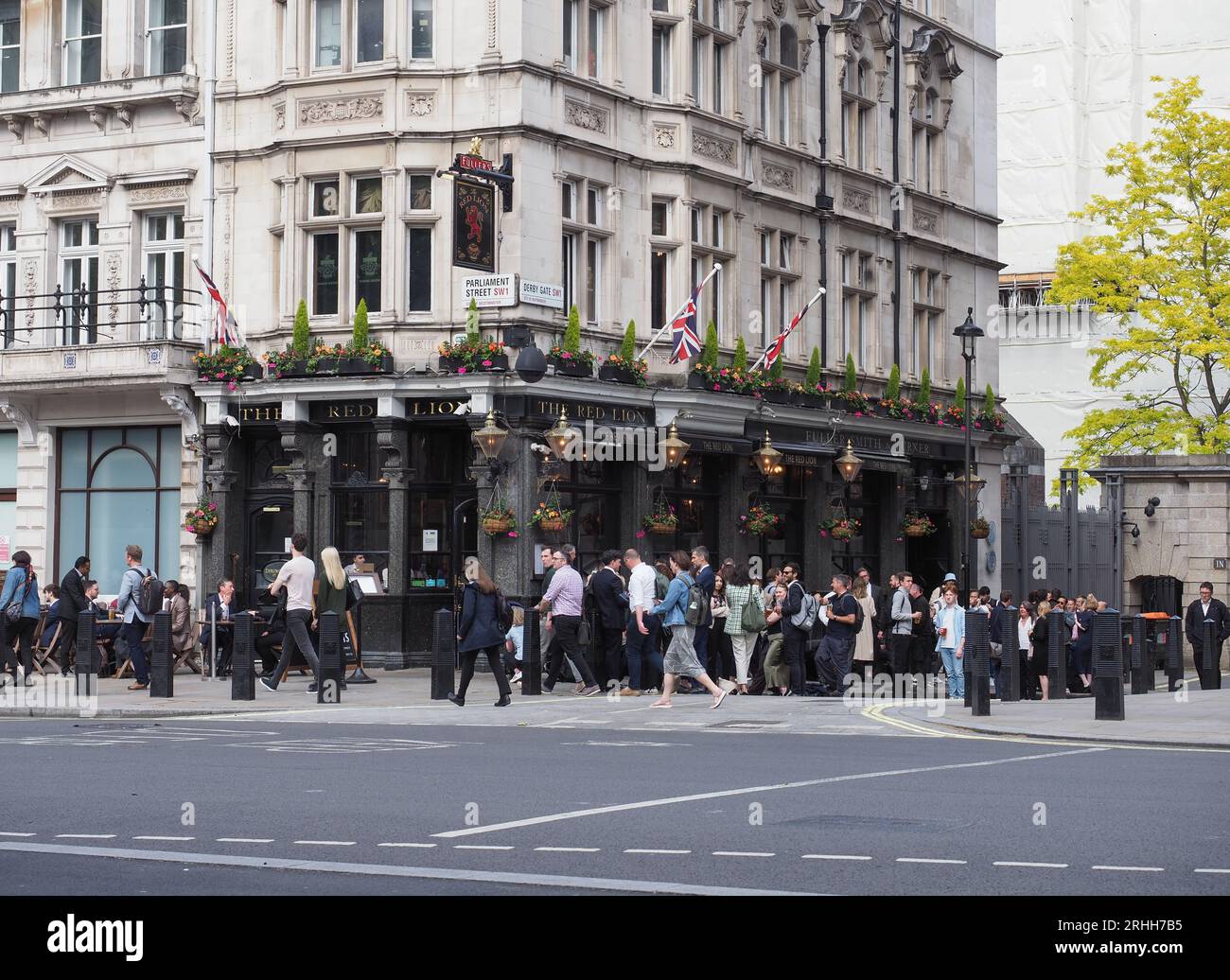 LONDON, UK - JUNE 06, 2023: People at the Red Lion pub in Parliament ...