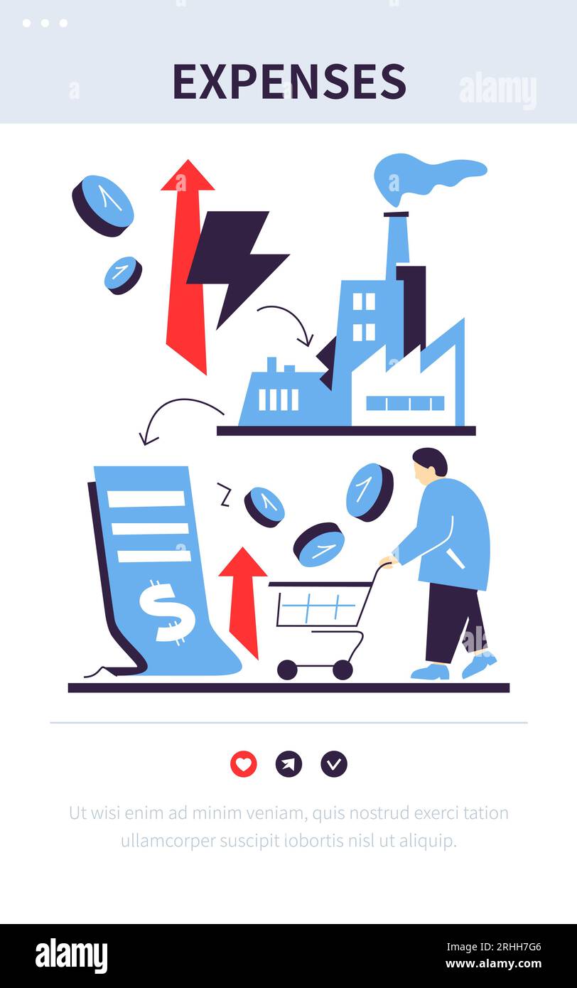 Expenses and prices - colorful flat design style banner Stock Vector ...