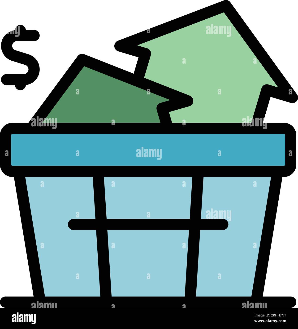 Social house basket icon outline vector. Home people. Building family ...