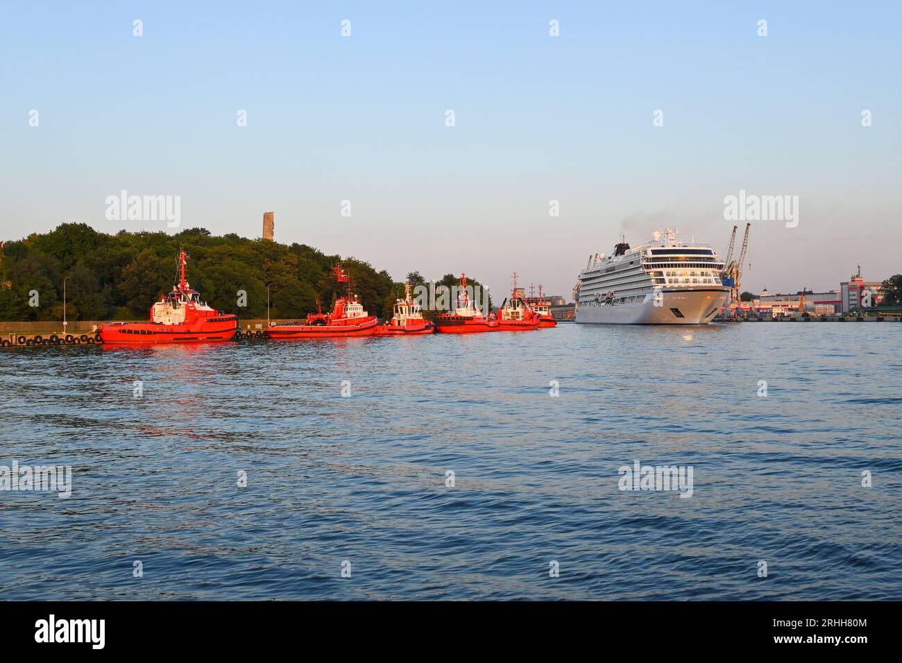 The port channel in Gdansk. The Port of Gdansk is the oldest and ...