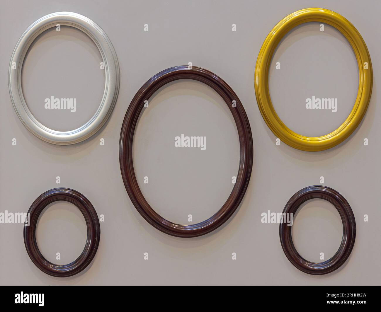 New Empty Oval Shaped Picture Frames Copy Space Stock Photo - Alamy