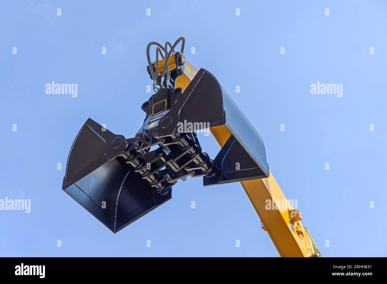 Open Hydraulic Clamshell Grapple at Excavator Construction Machine ...