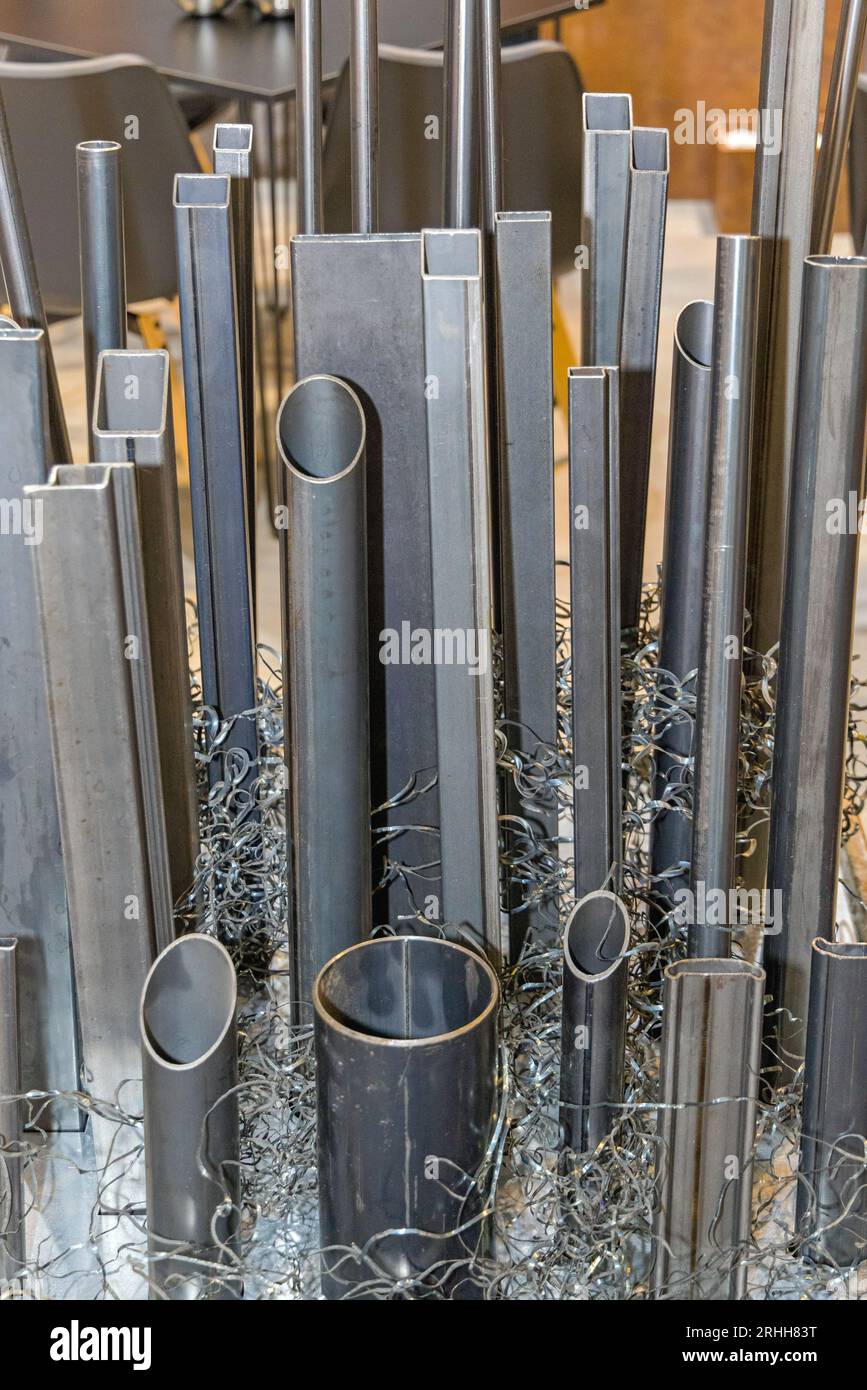 Various Steel Tubes and Pipes Metal Construction Material Stock Photo ...