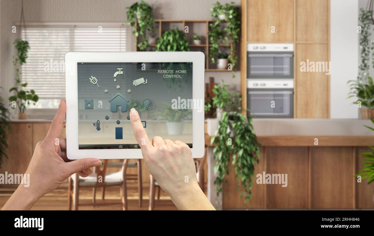 Smart remote home control system on a digital tablet. Device with app ...