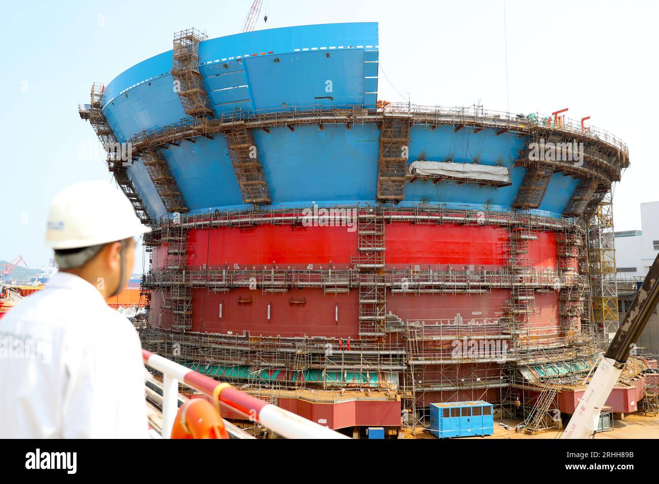 QINGDAO, CHINA - AUGUST 17, 2023 - The hull of Asia's first cylindrical ...