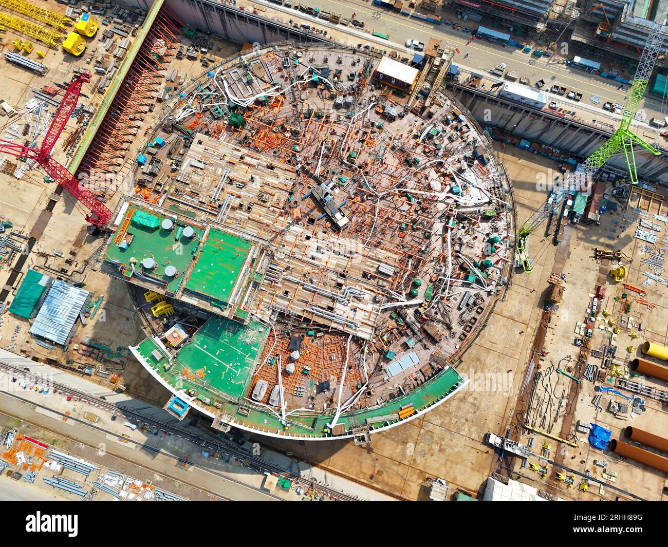 QINGDAO, CHINA - AUGUST 17, 2023 - The hull of Asia's first cylindrical ...