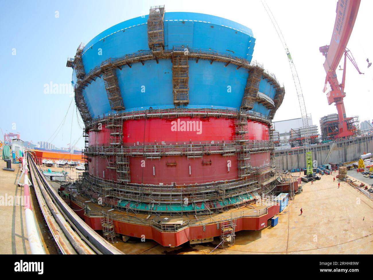 QINGDAO, CHINA - AUGUST 17, 2023 - The hull of Asia's first cylindrical ...