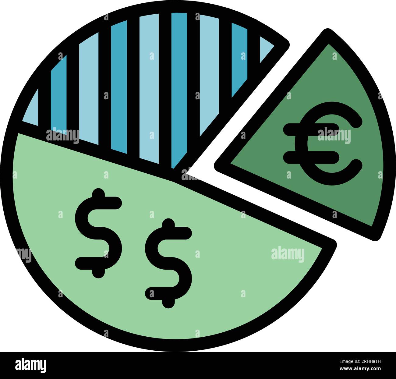 Money transfer pie chart icon outline vector. Bank payment. Mobile pay color flat Stock Vector ...