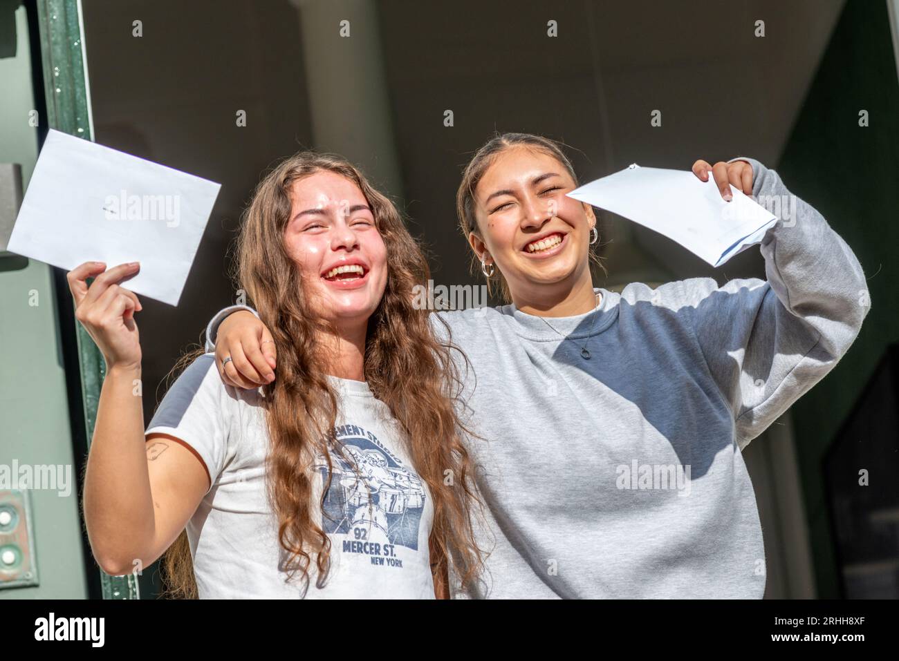 Brighton, August 17th 2023: 'A' Level results day at Brighton Girls' School with Mary Watts ...