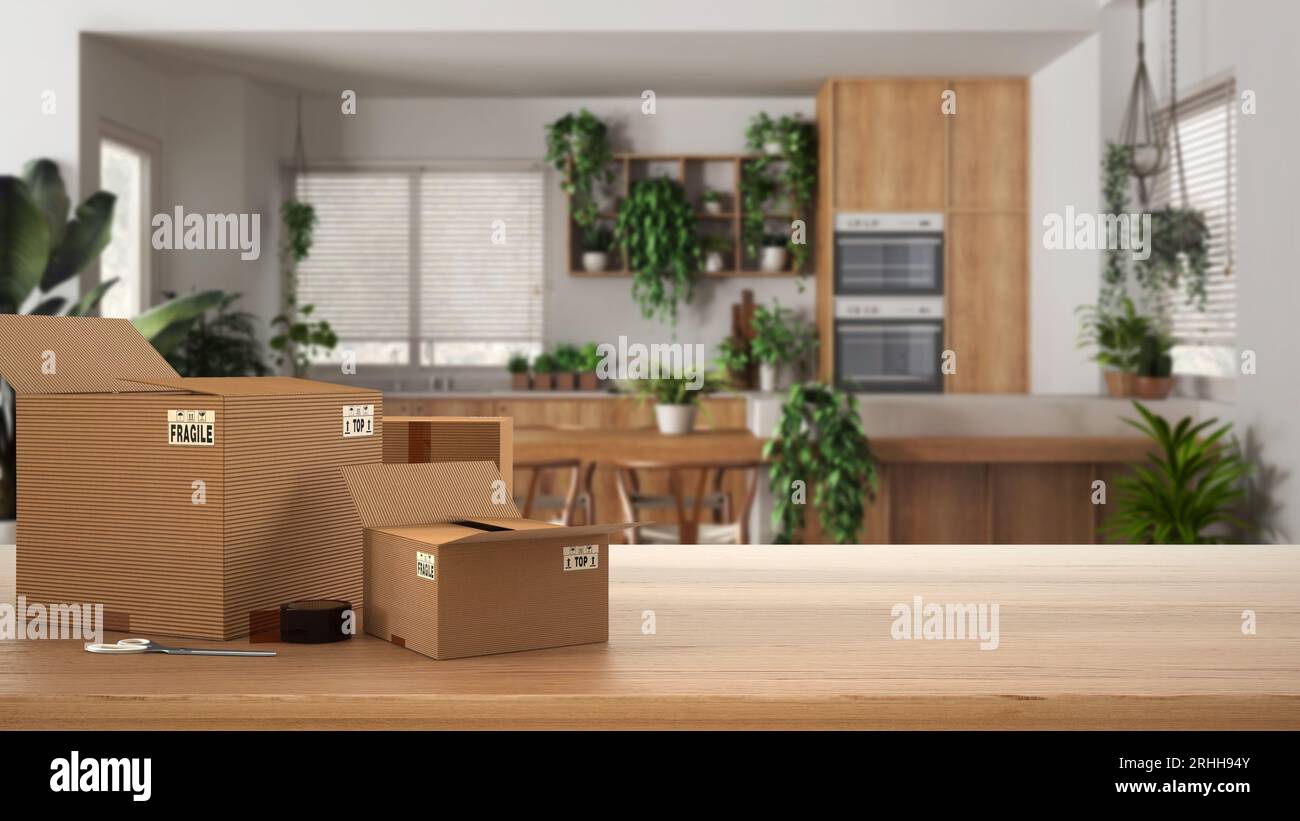 Dining table wooden boxes hi-res stock photography and images - Alamy