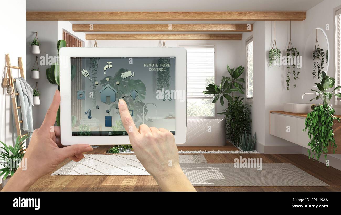 Smart remote home control system on a digital tablet. Device with app ...
