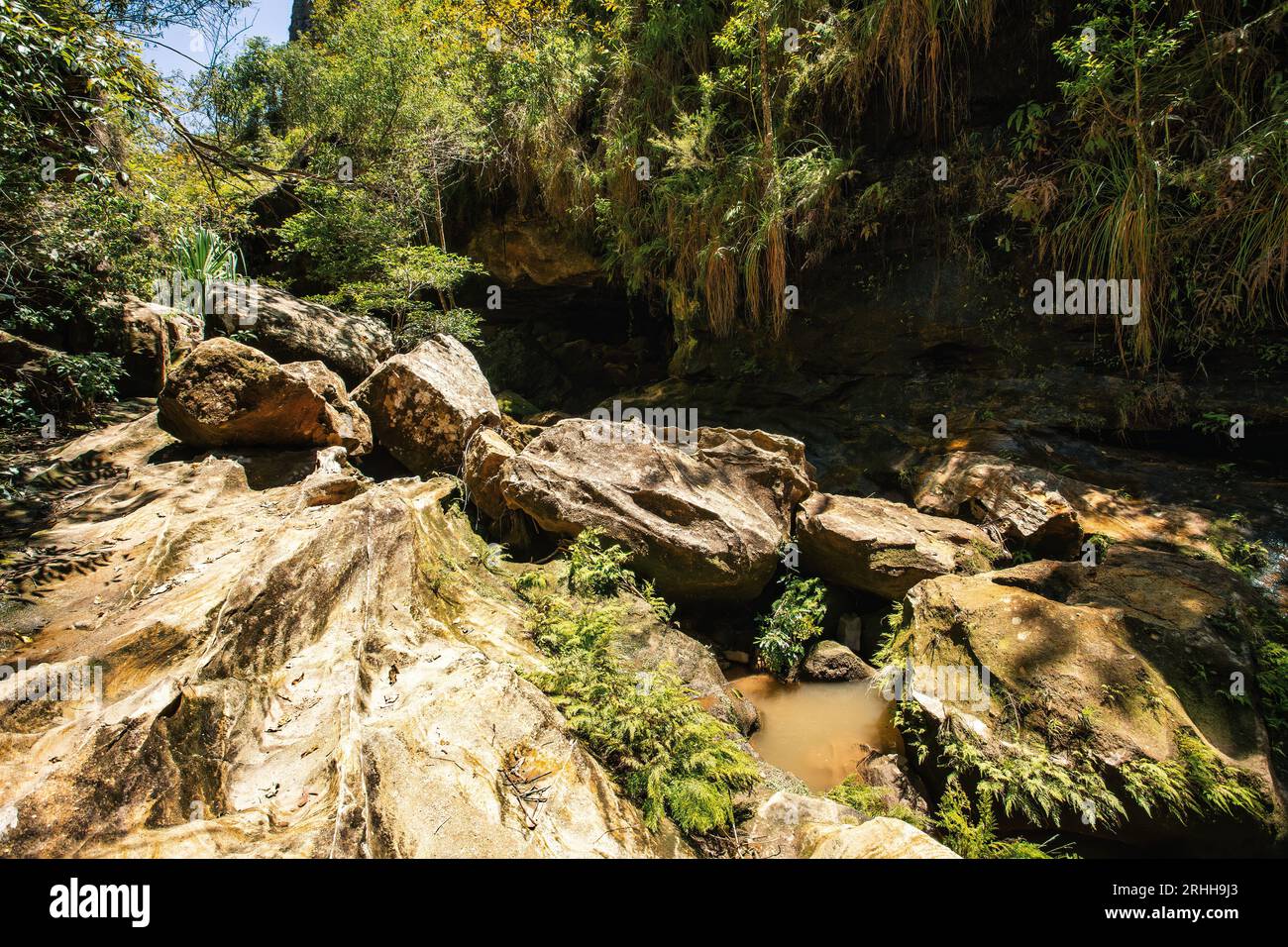 Isalo National Park in Ihorombe Region. Wilderness landscape with water ...