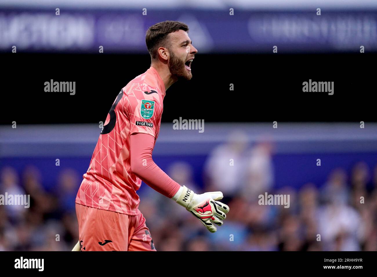 Norwich City goalkeeper Angus Gunn during the Carabao Cup first round ...