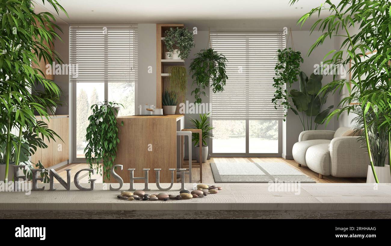 Wooden vintage table shelf with pebble balance and 3d letters making ...