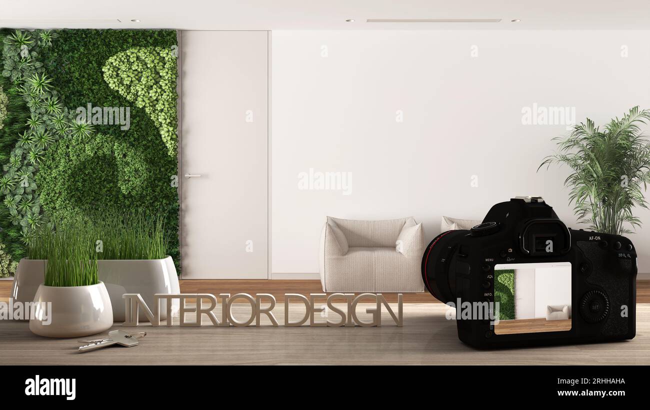 Architect photographer designer desktop concept, camera on wooden work ...