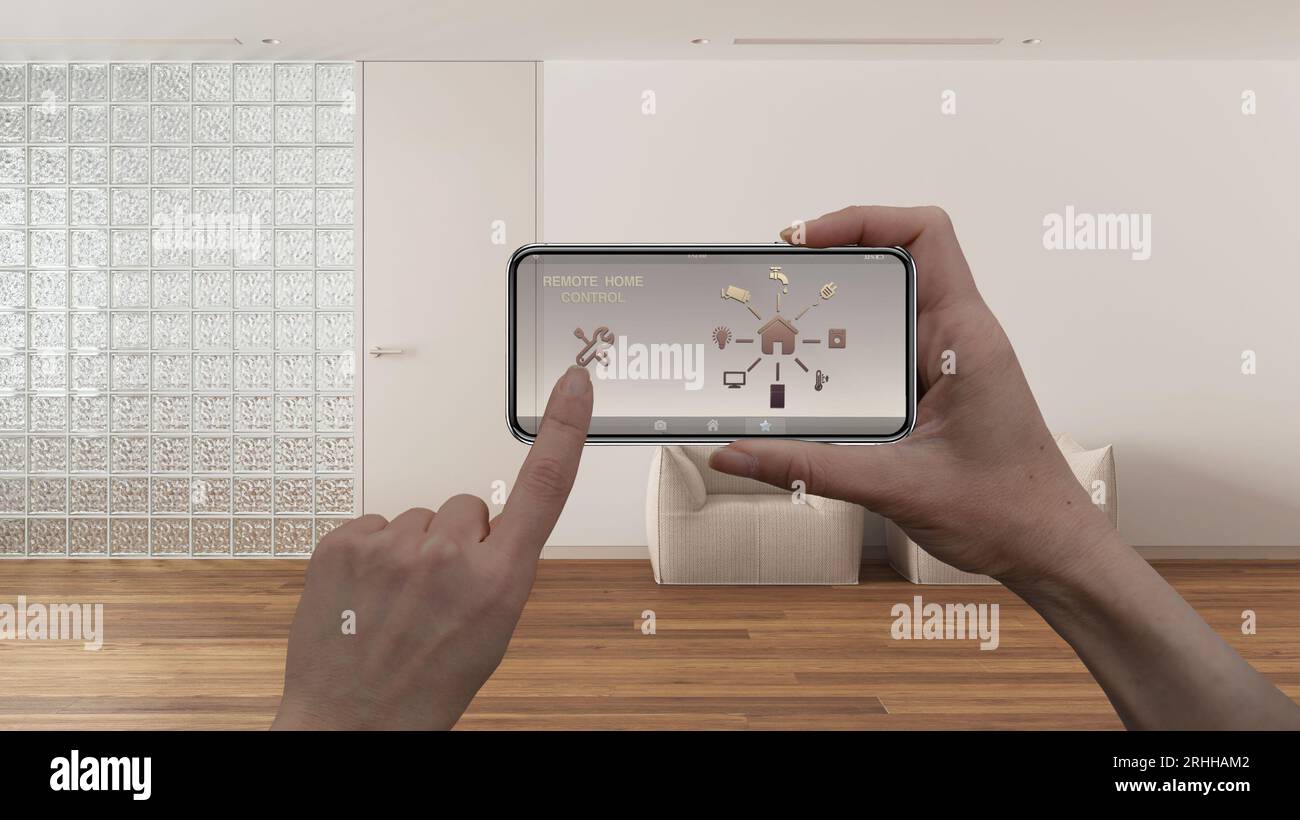 Smart remote home control system on a smart phone. Device with app ...