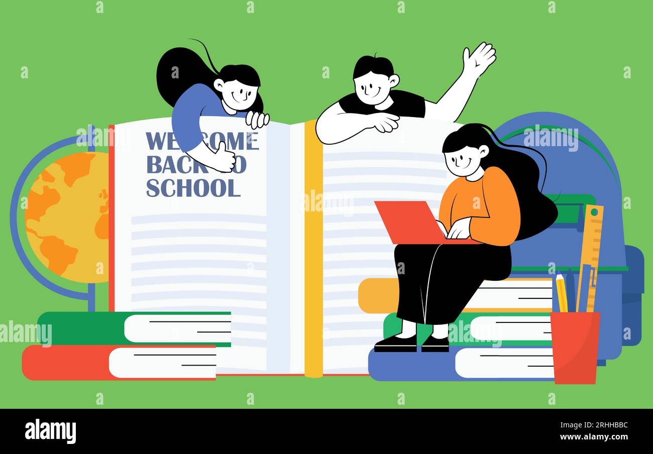 Children learning at school Stock Vector Images - Alamy