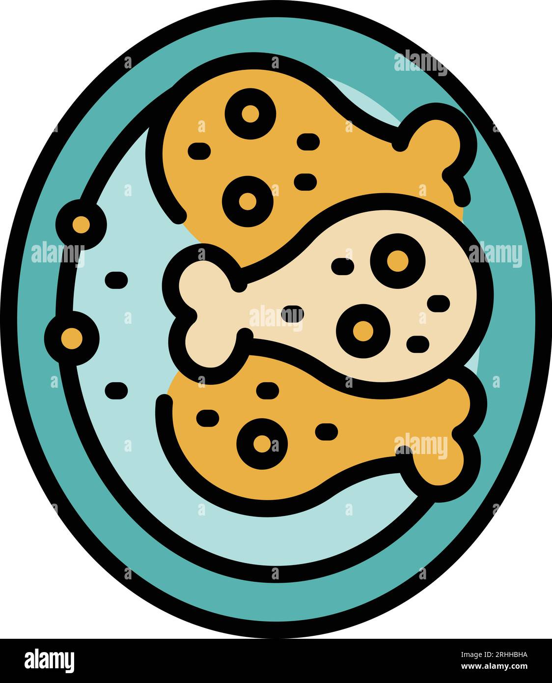 Caribbean chicken icon outline vector. Plate dish. Haiti cuba color ...